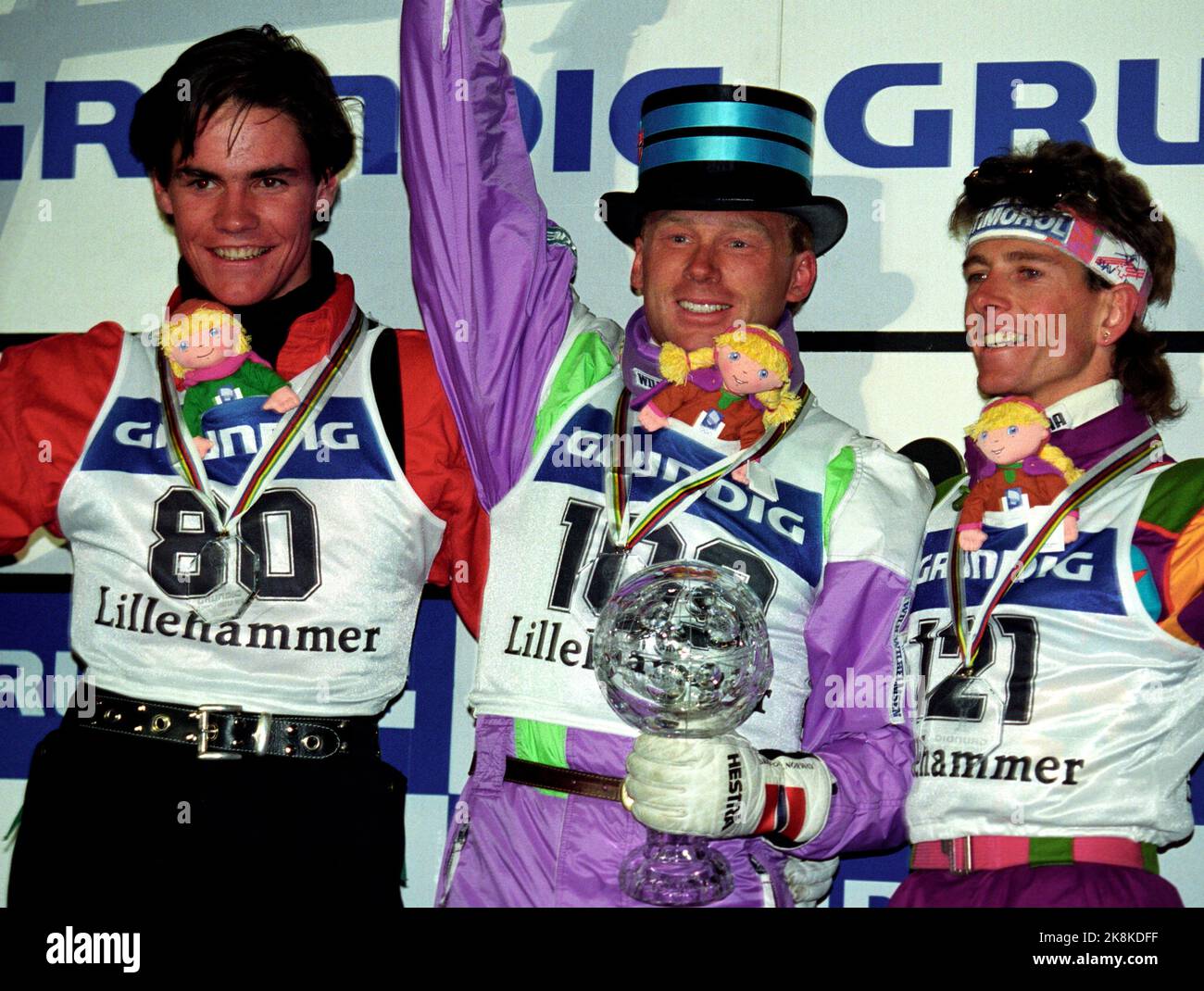 Lillehammer March 27, 1993. Rune Kristiansen, with floss hat during the ...