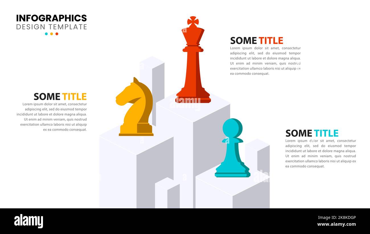 Infographic template with 3 options or steps. Chess. Can be used for ...