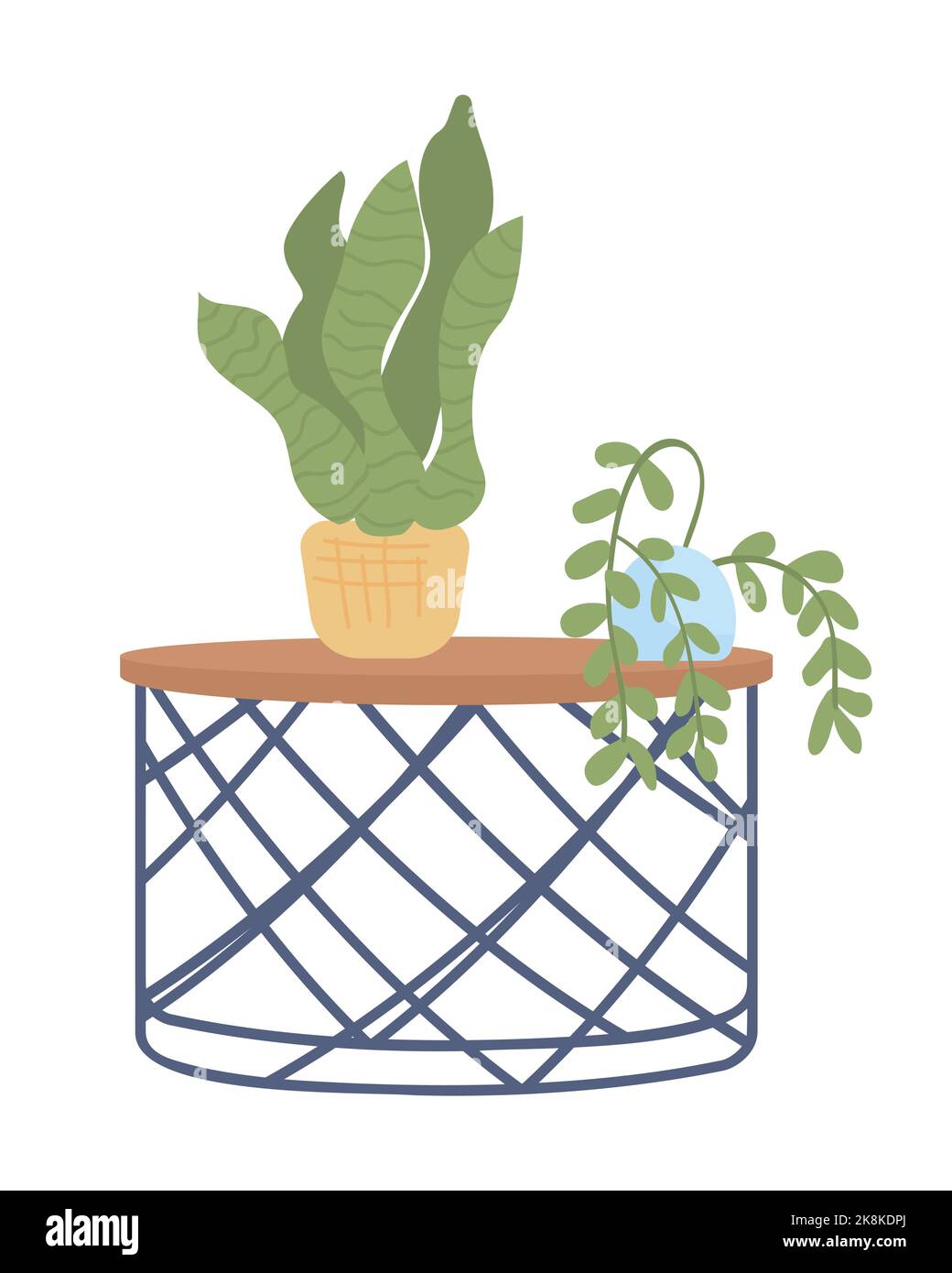 Exotic plants on table semi flat color vector object Stock Vector Image ...