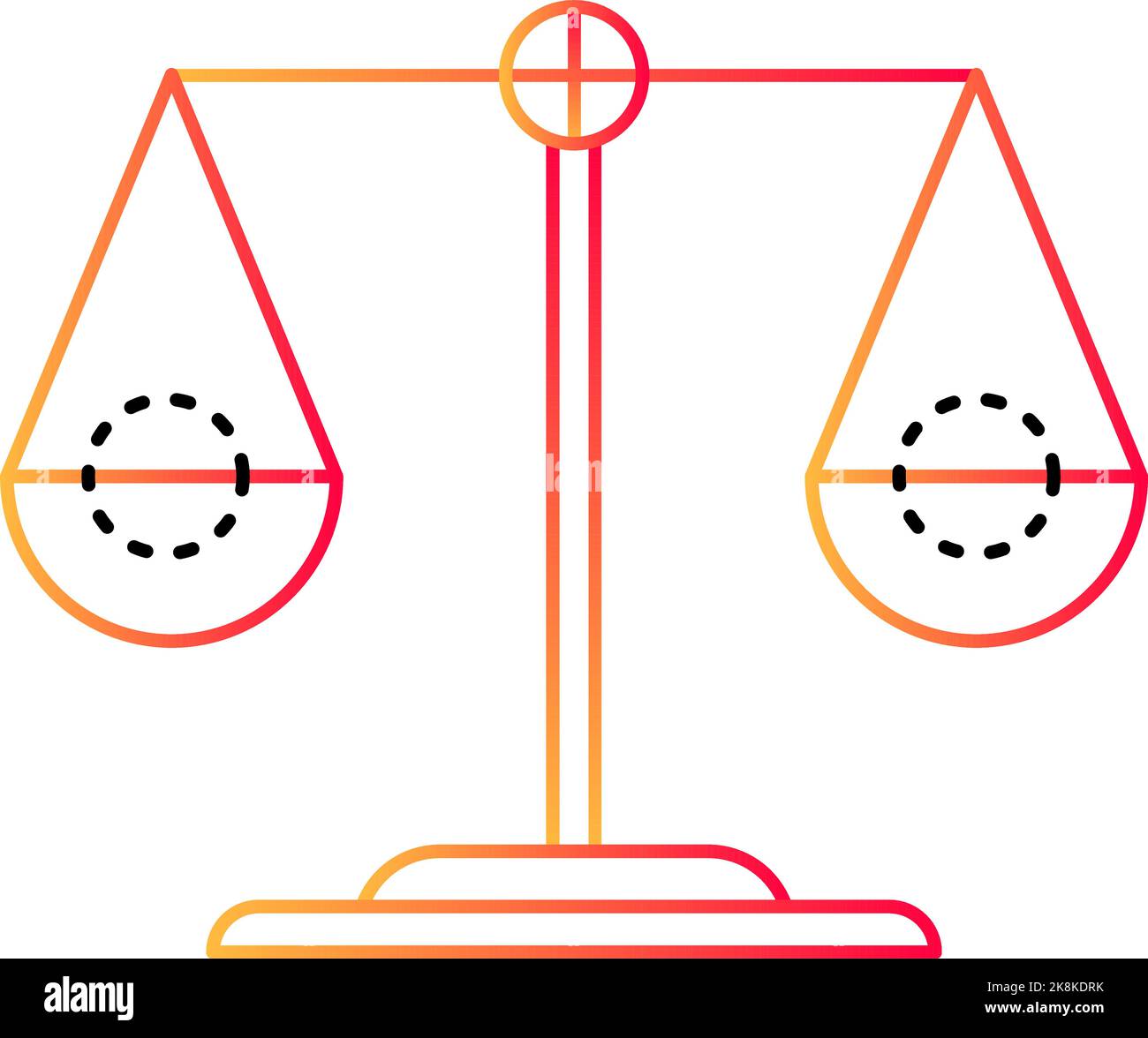Balance outline icon vector libra scale on white Stock Vector Image ...