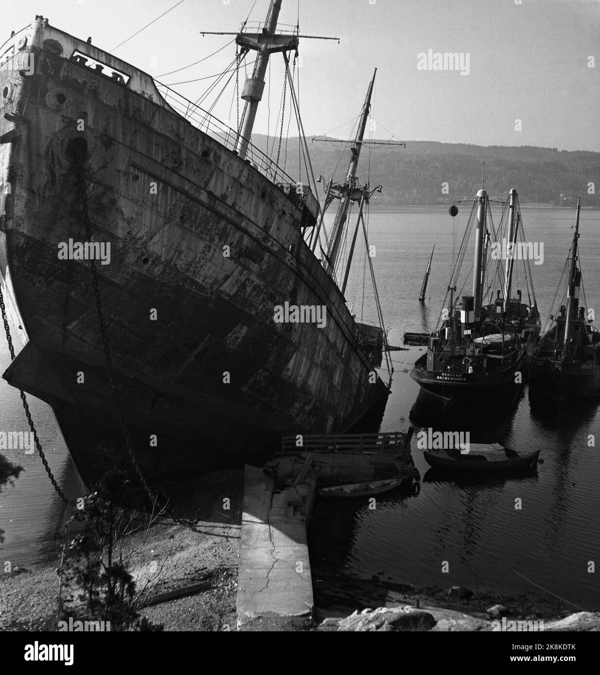 Drøbak; The Danube prison ship that was lowered during the war by the ...