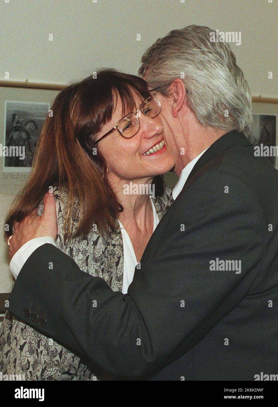 Justice minister gerd liv valla receives hugs congratulations from kosmo hi-res stock ...