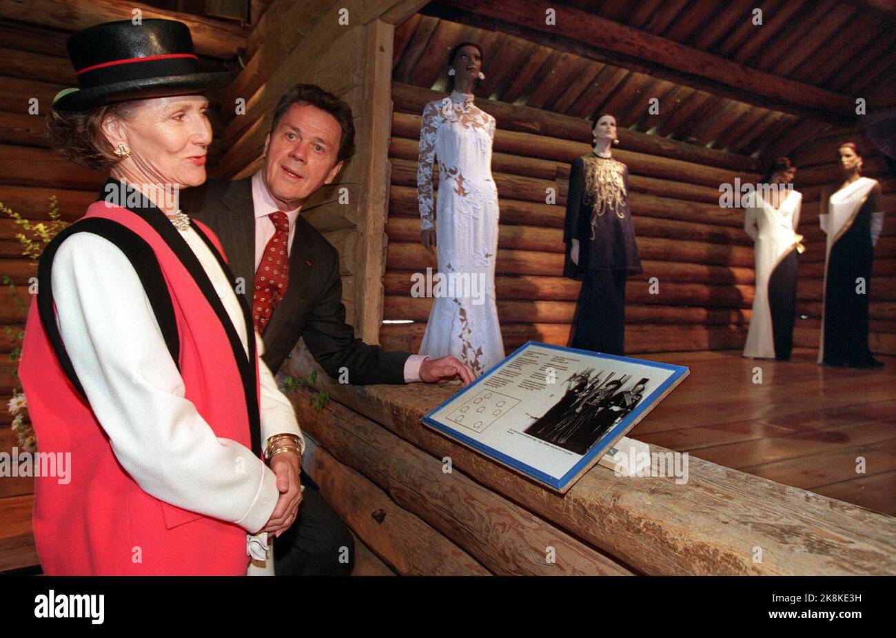 Queen Sonja Opg Erik Mortensen at the barn at Nyfossum, where Mortensen's Haute Couture ...