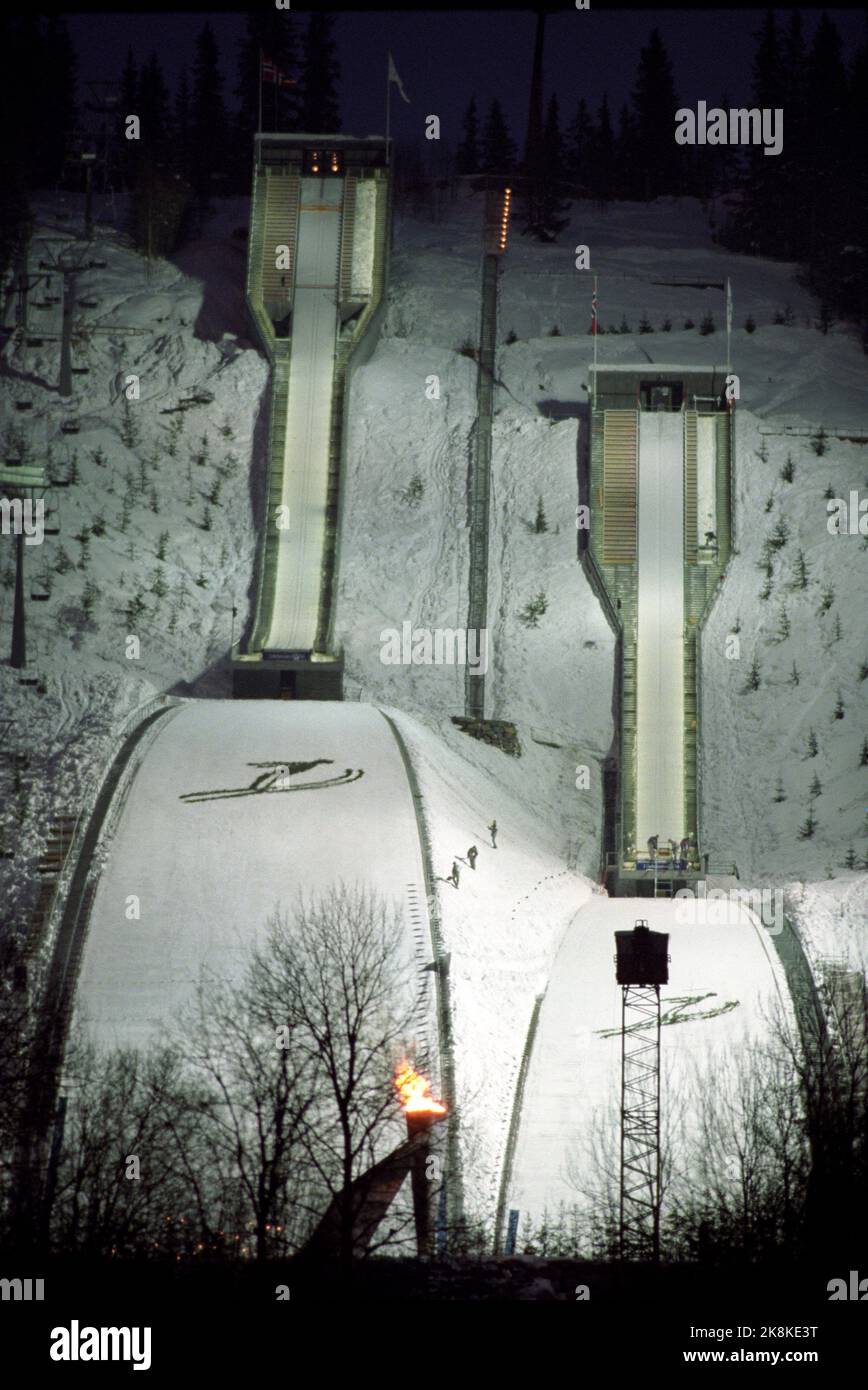 Pal ntb jumping hills olympics ski jump evening ski resort hi-res stock ...