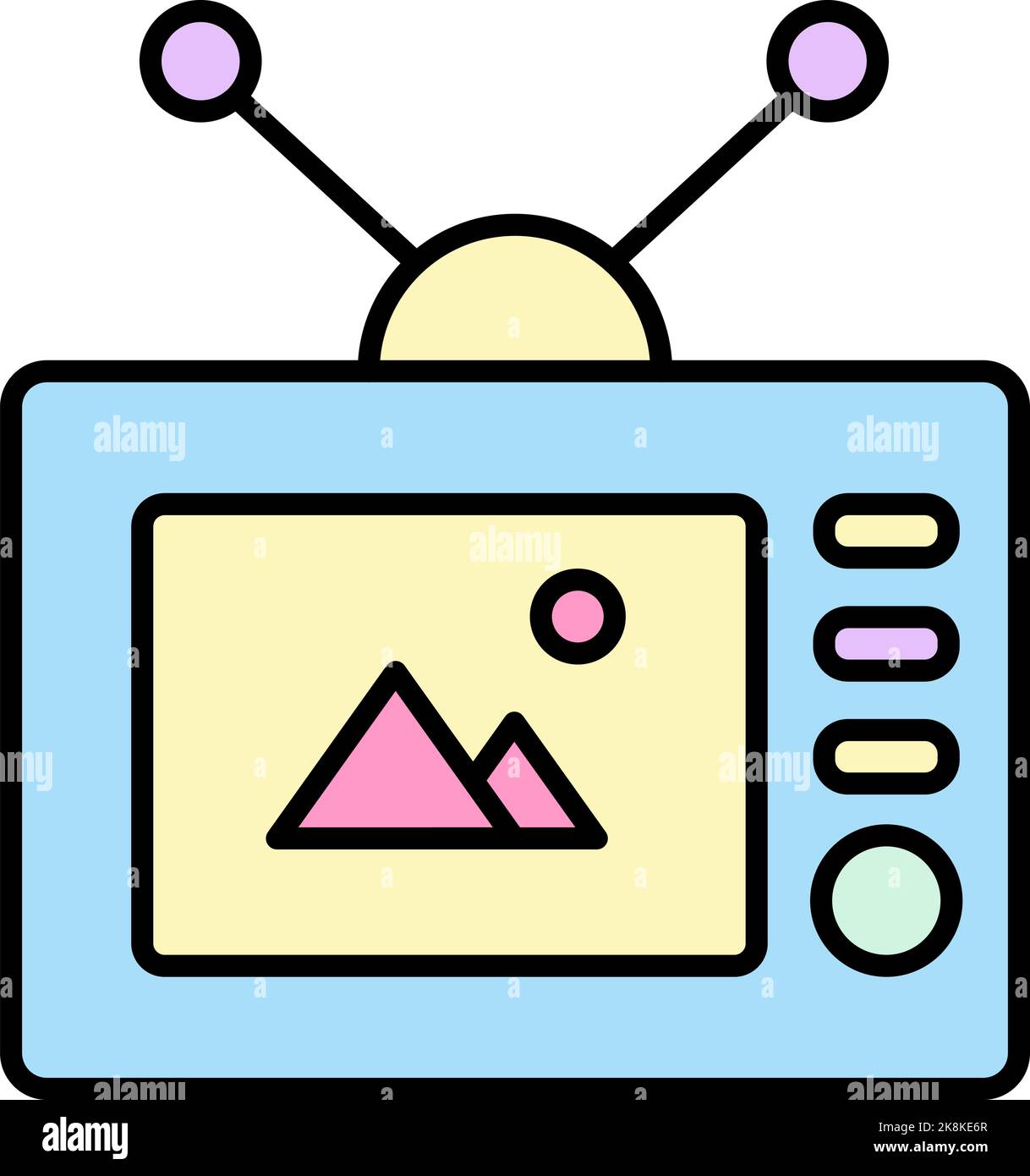 Old tv set retro television vector icon on white Stock Vector Image ...