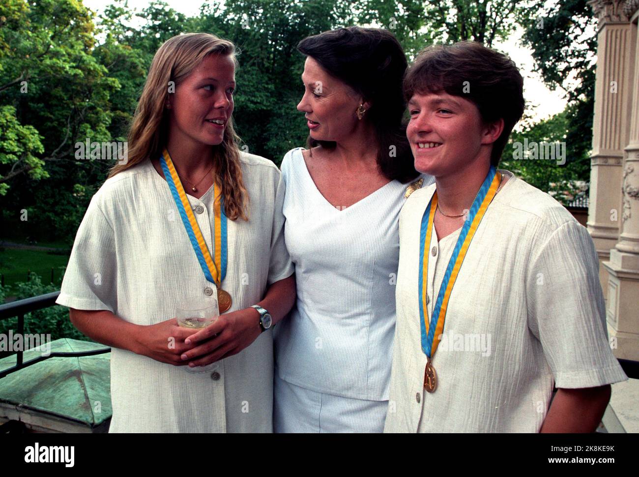 Oslo June 29, 1995. Minister of Culture Åse Kleveland receives the ...