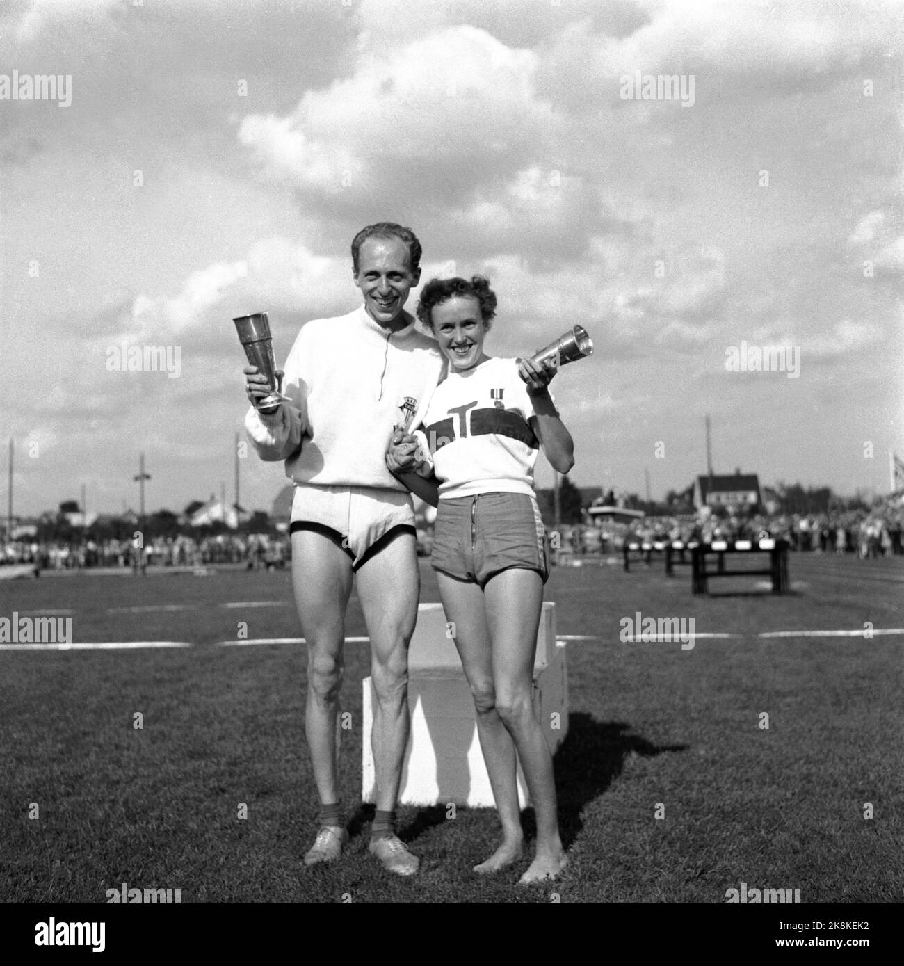 Sarpsborg 19540815 NM in athletics. The royal trophies of Audun Boysen ...