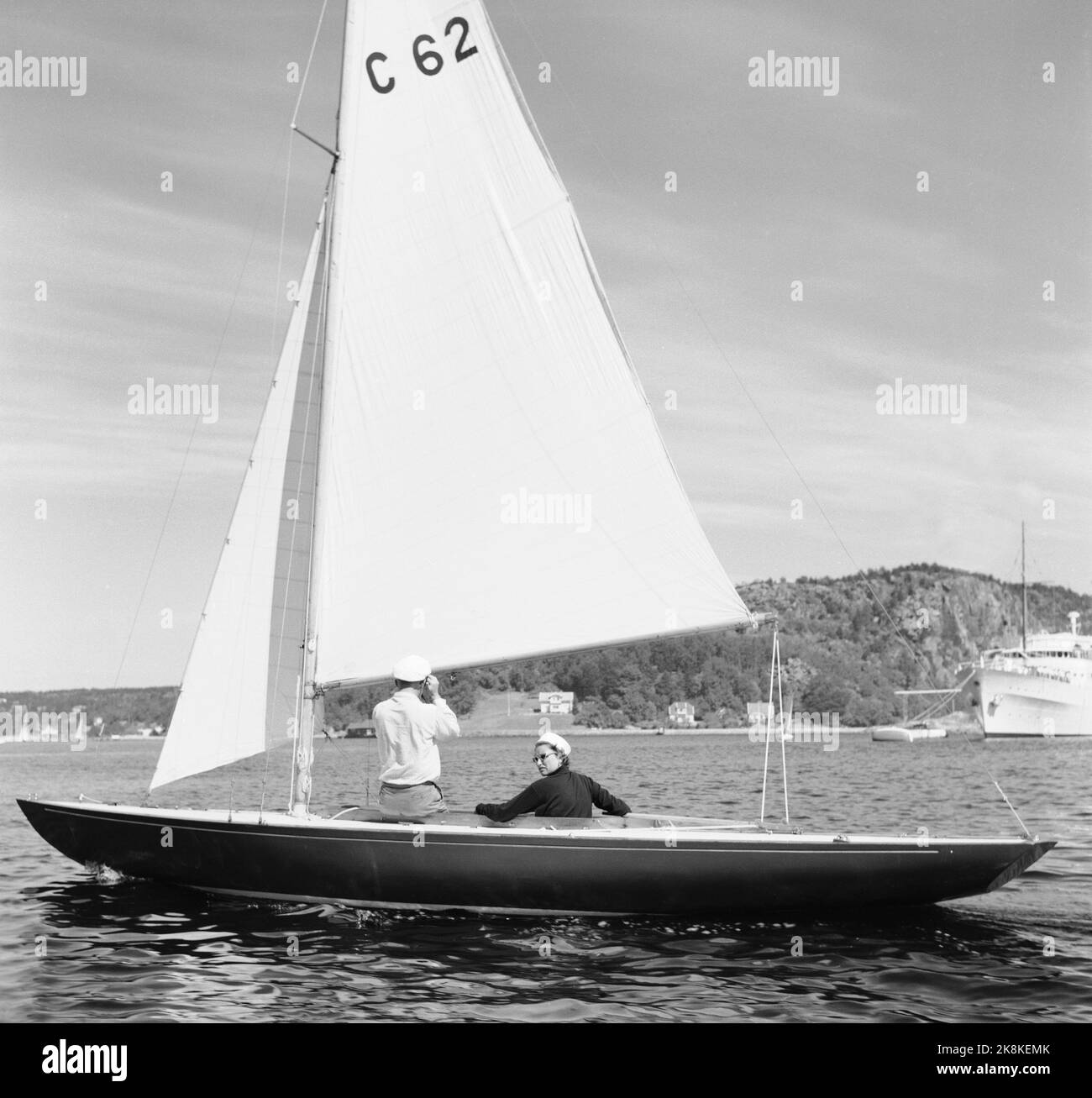 Princess astrid is seen in her boat Black and White Stock Photos ...
