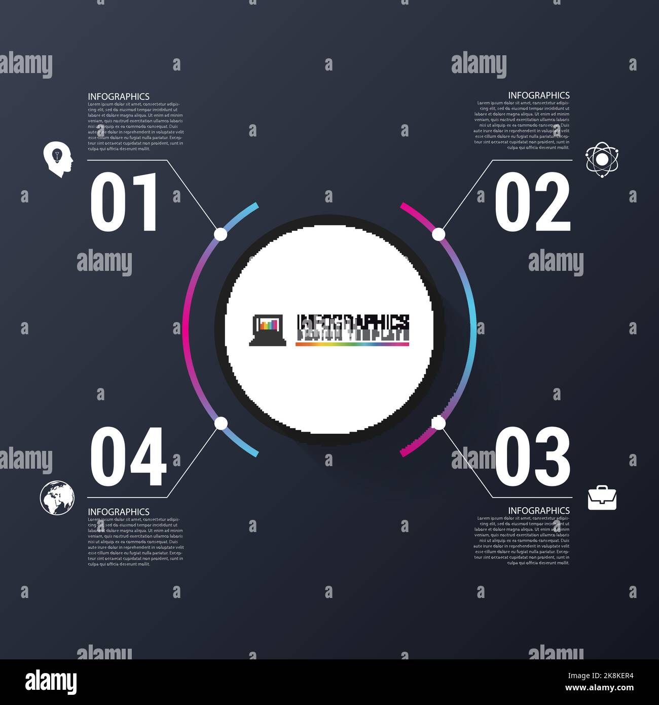 Circle infographic concept. Modern design template. Vector illustration ...