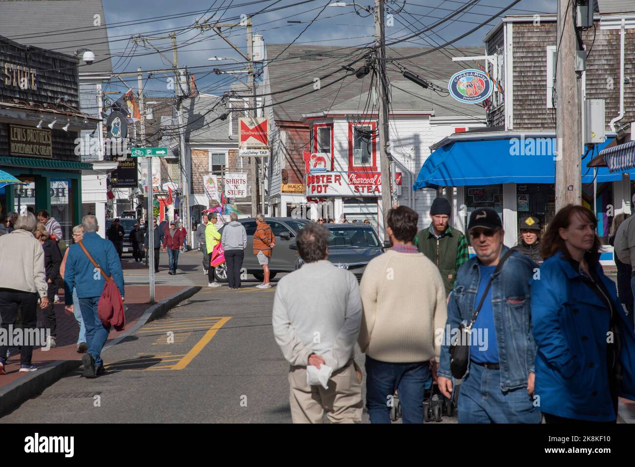 Commercial Street in Provincetown, Cape Cod, Massachusetts Stock Photo ...