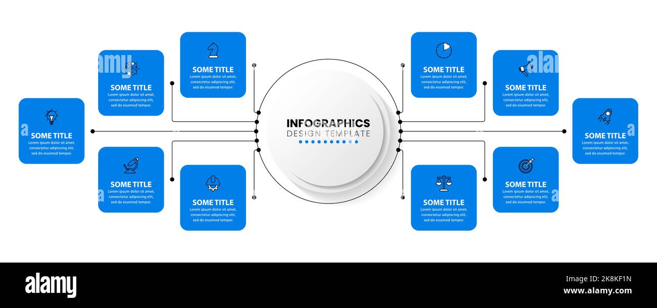 Infographic template with icons and 10 options or steps. Can be used ...
