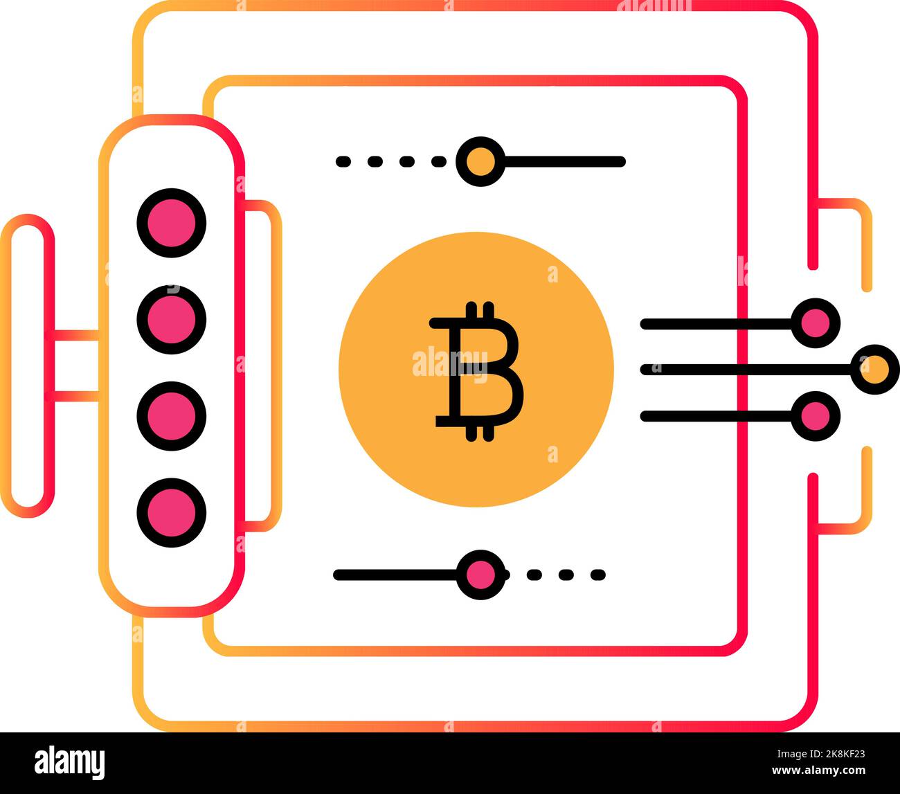 Bitcoin icon blockchain vector token mining design Stock Vector Image ...