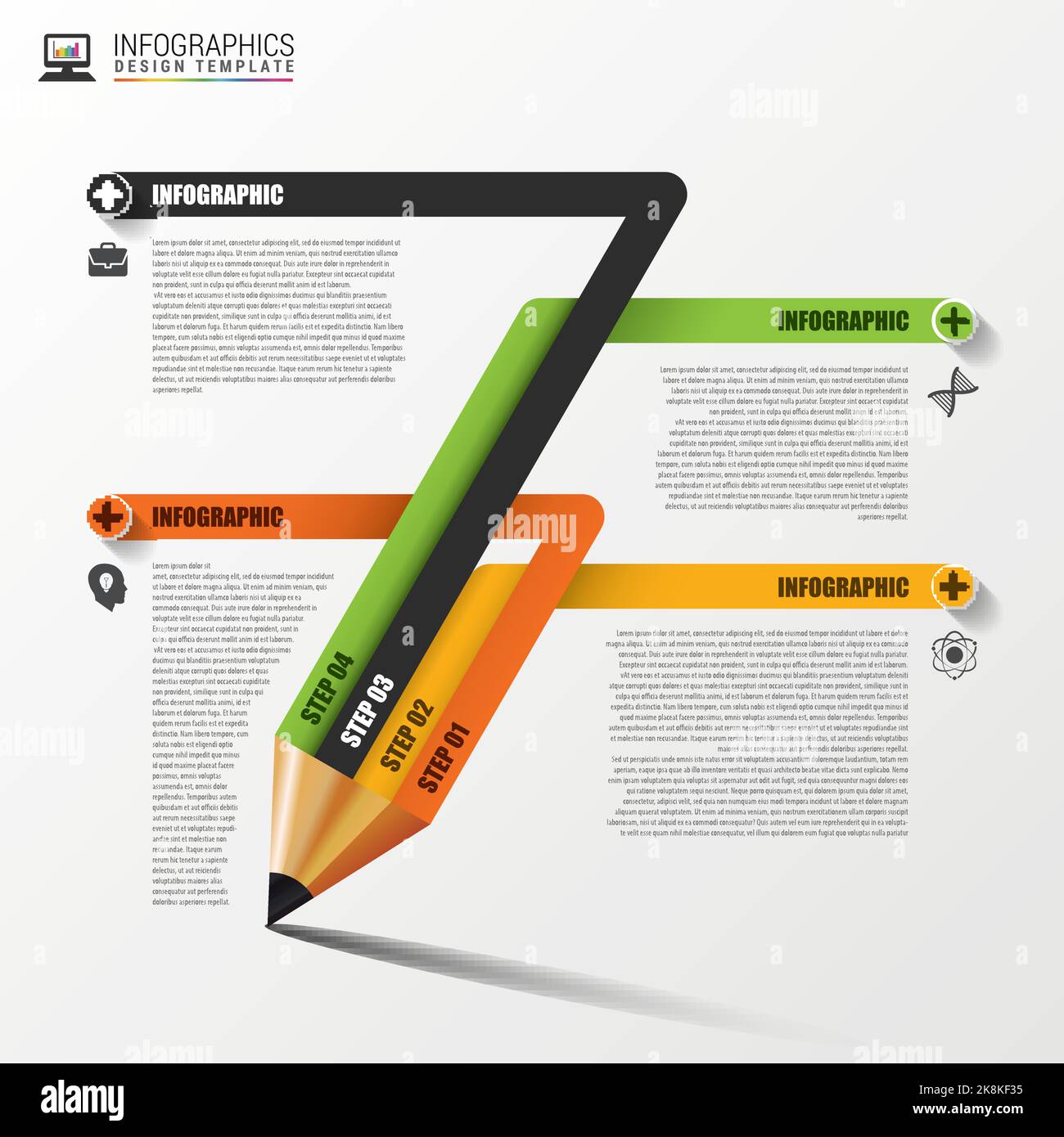 Education pencil. Infographics design template. Vector illustration ...