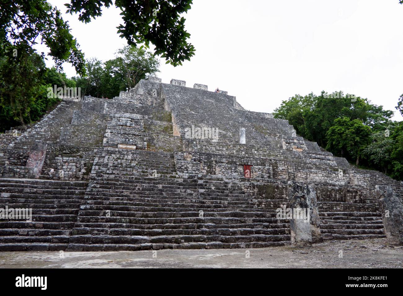 View of Calakmul, a Maya archaeological site deep in the jungle of ...