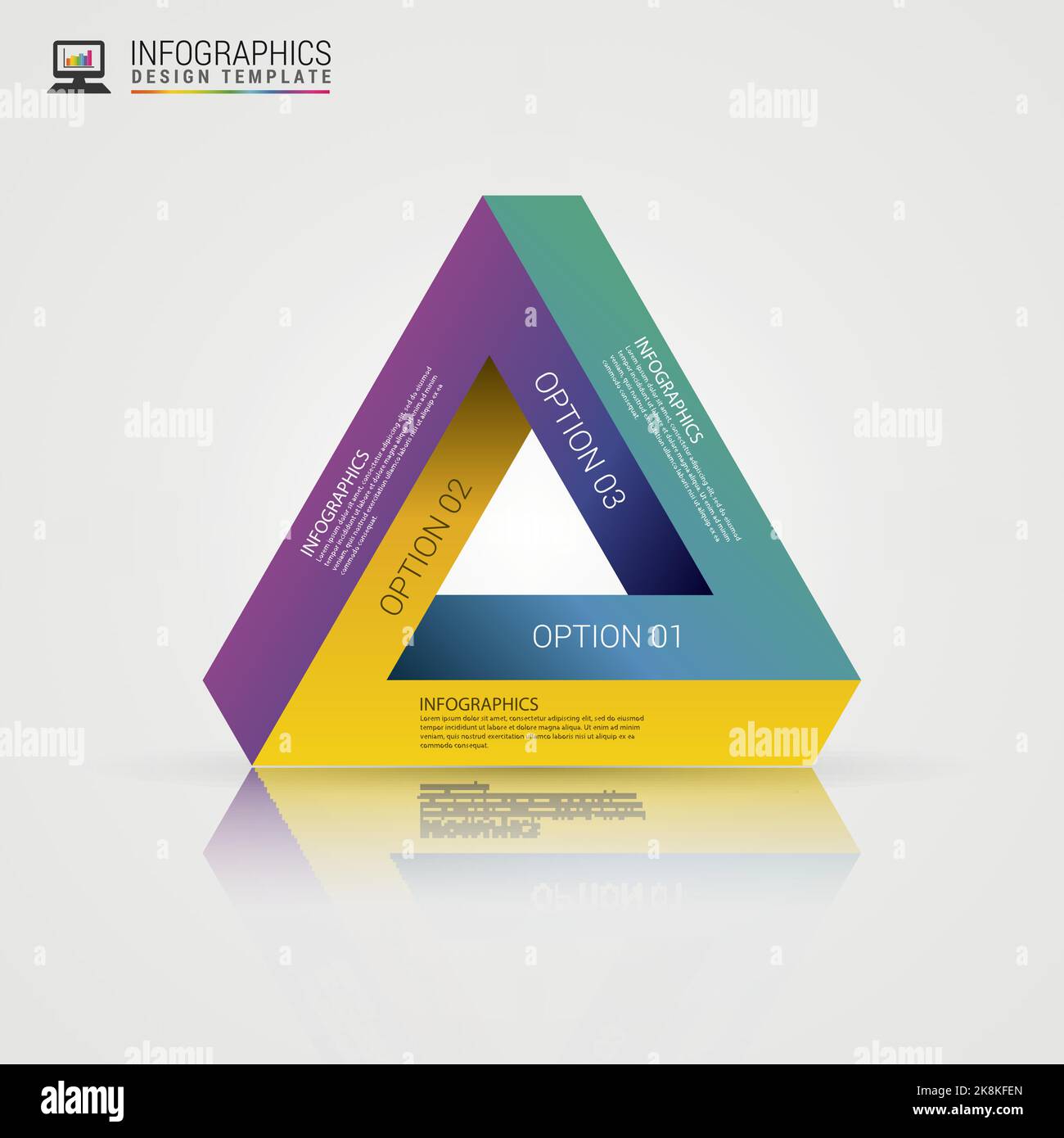 Modern infinite triangle. Infographics template. Vector illustration ...