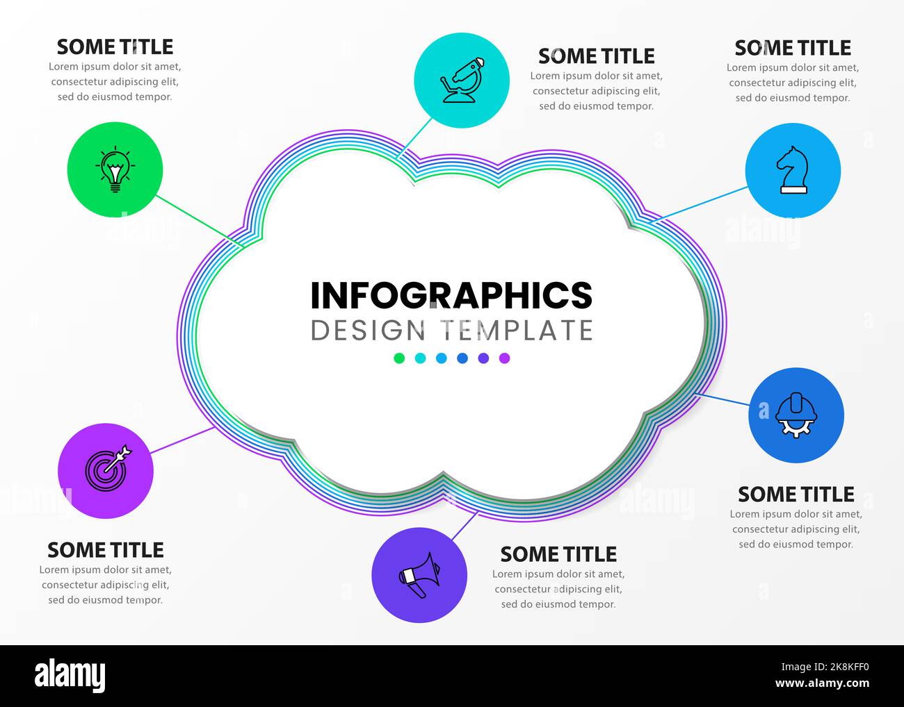 Infographic template with icons and 6 options or steps. Cloud. Can be ...