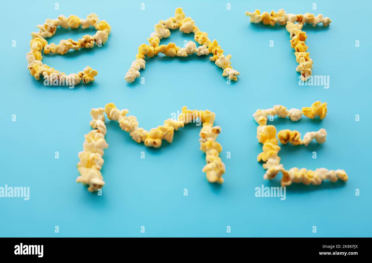 Food. Frozen Popcorn Corn Popcorn bucket. Delicious Popcorn on Blue ...
