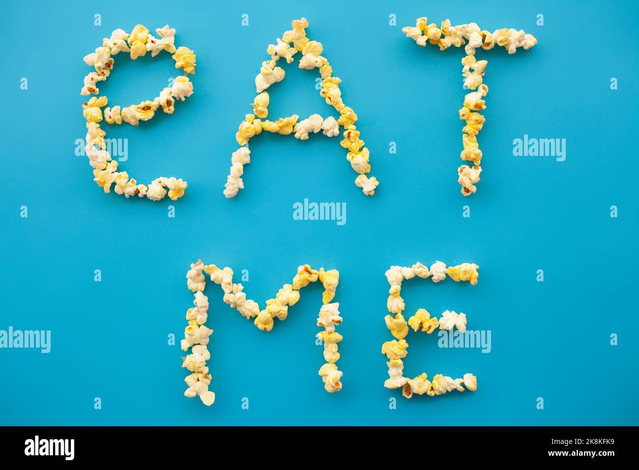Food. Frozen Popcorn Corn Popcorn bucket. Delicious Popcorn on Blue ...