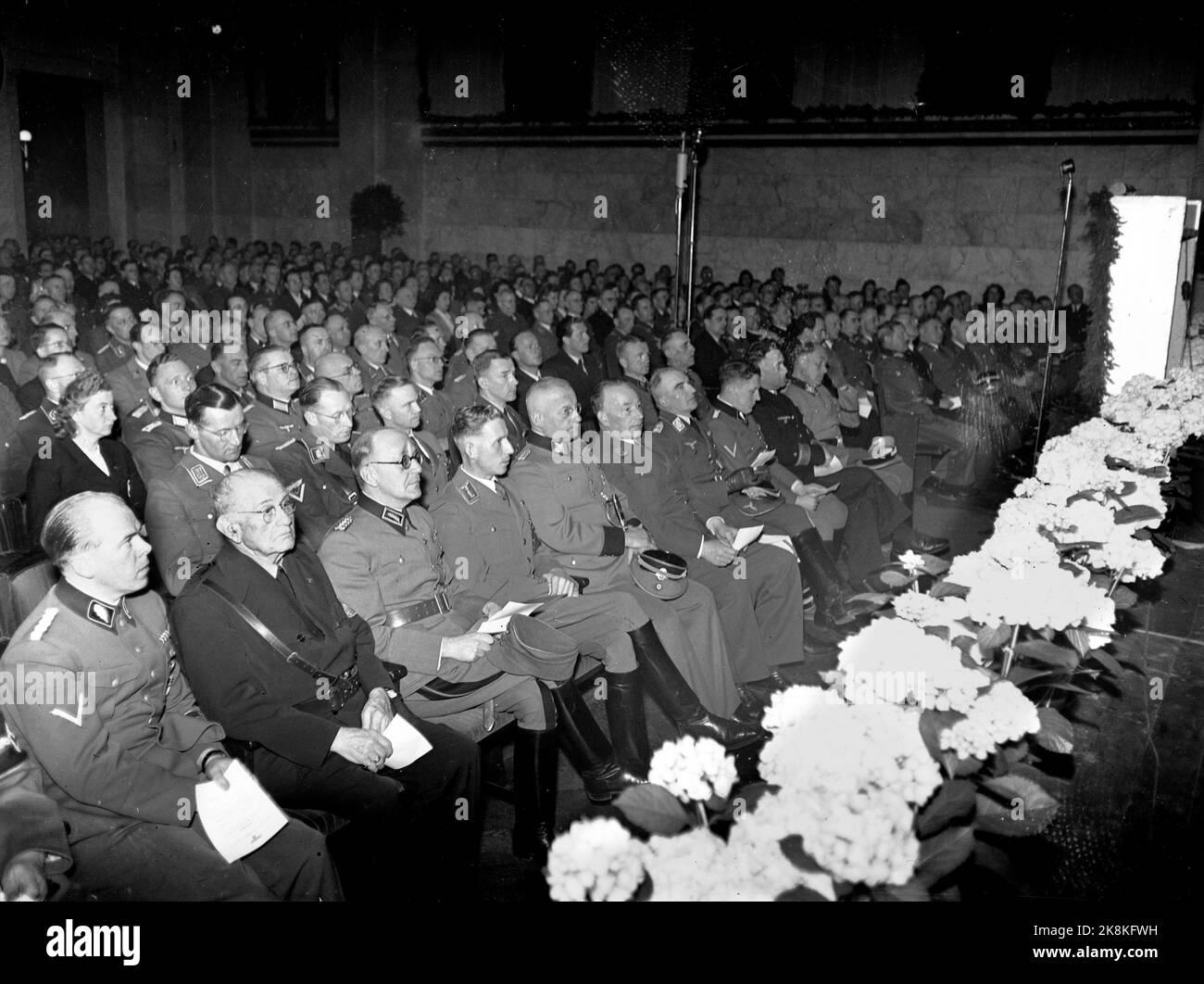 Oslo April 1943. Party meeting in the auditorium (university) on the ...