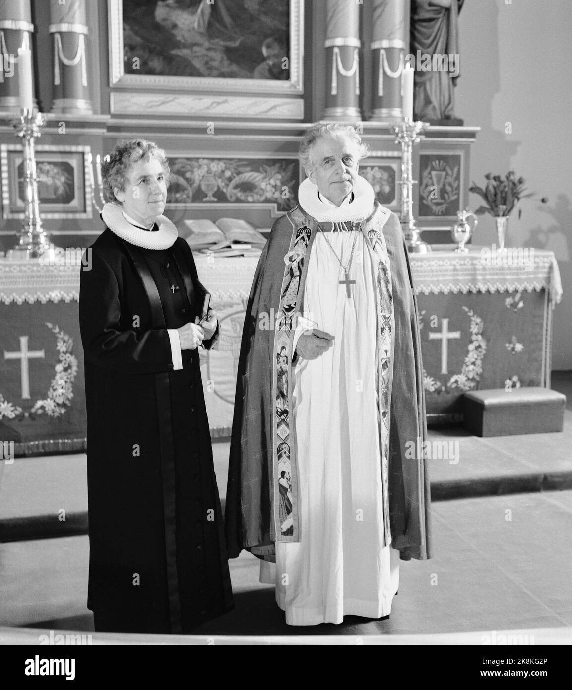Vang church on March 19, 1961. Ingrid Bjerkås, Norway's first female ...