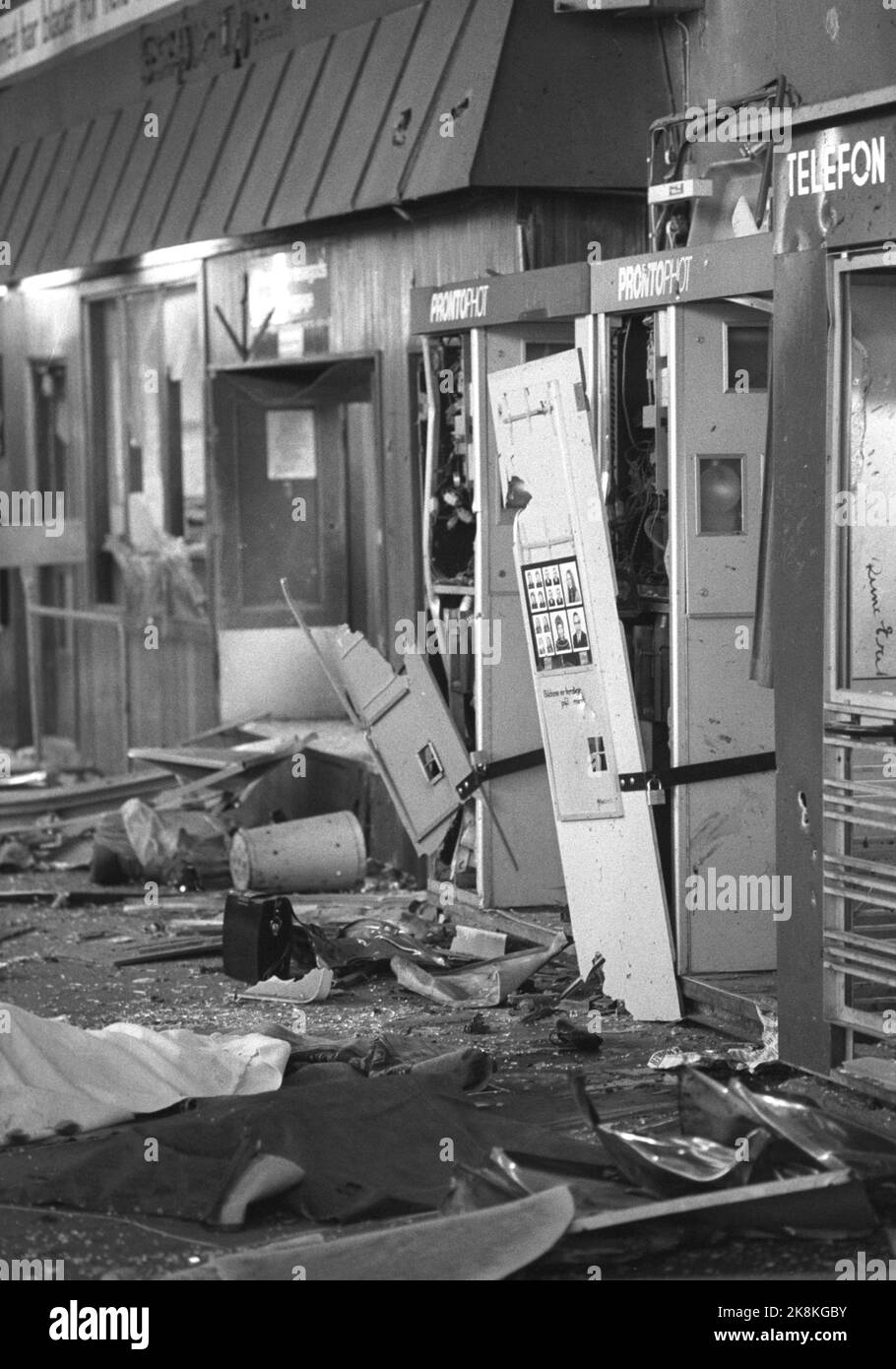 Oslo 19820702. Bomb demanded life at the Oslo East Railway Station. A ...