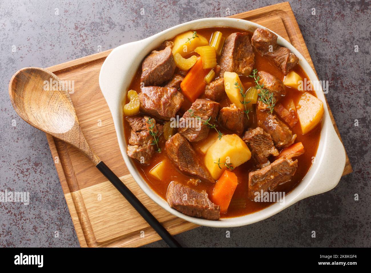 Hearty Irish inspired beef stew made with garlic, stock, Guinness ...