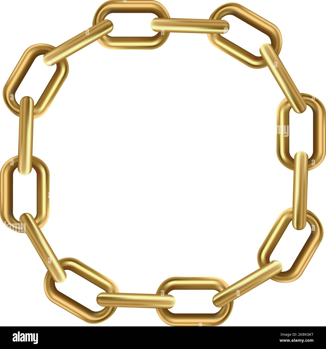 Metal realistic golden chain on white panoramic background - Vector ...