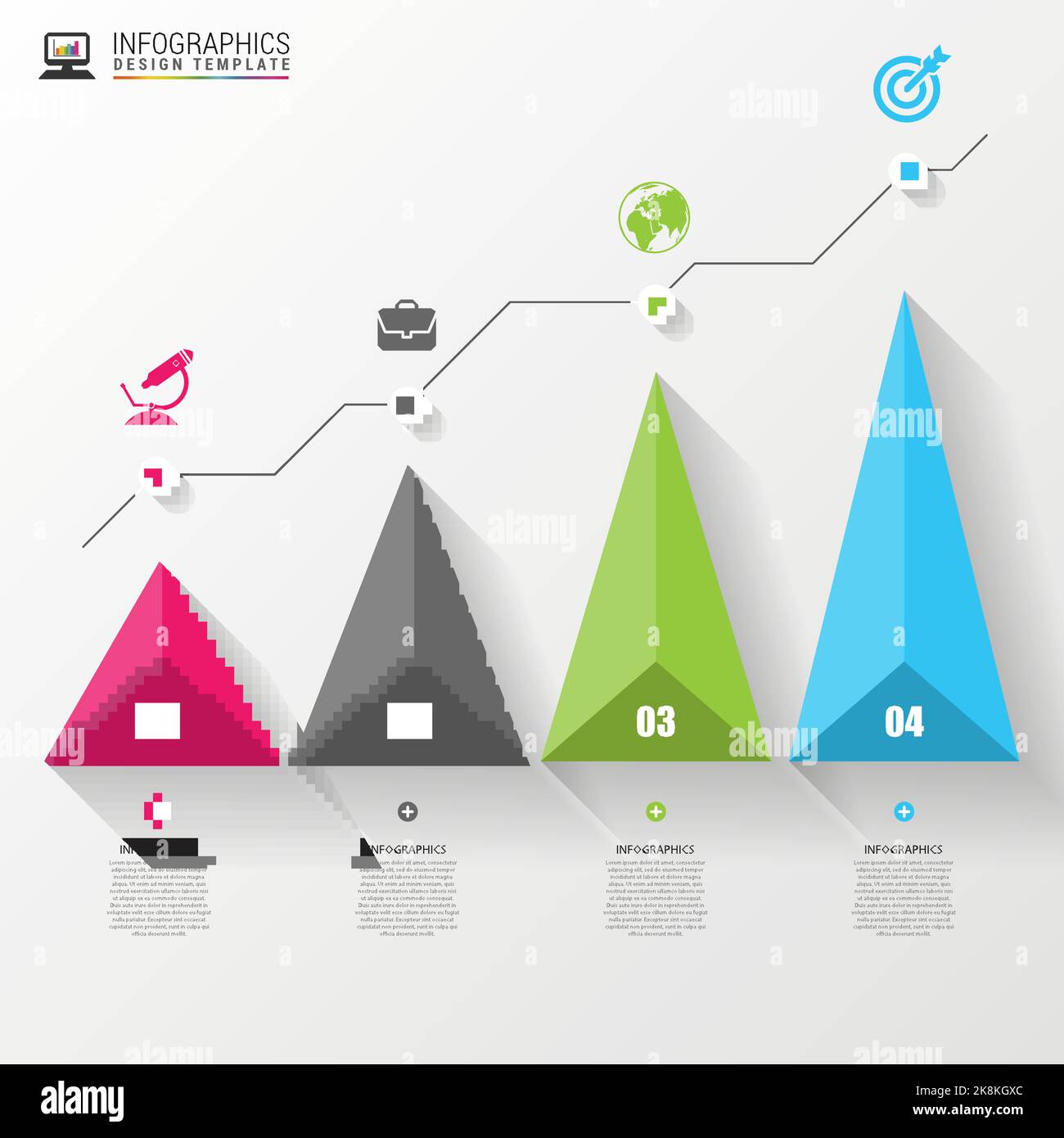 3D graph for infographic. Modern design template. Vector illustration ...