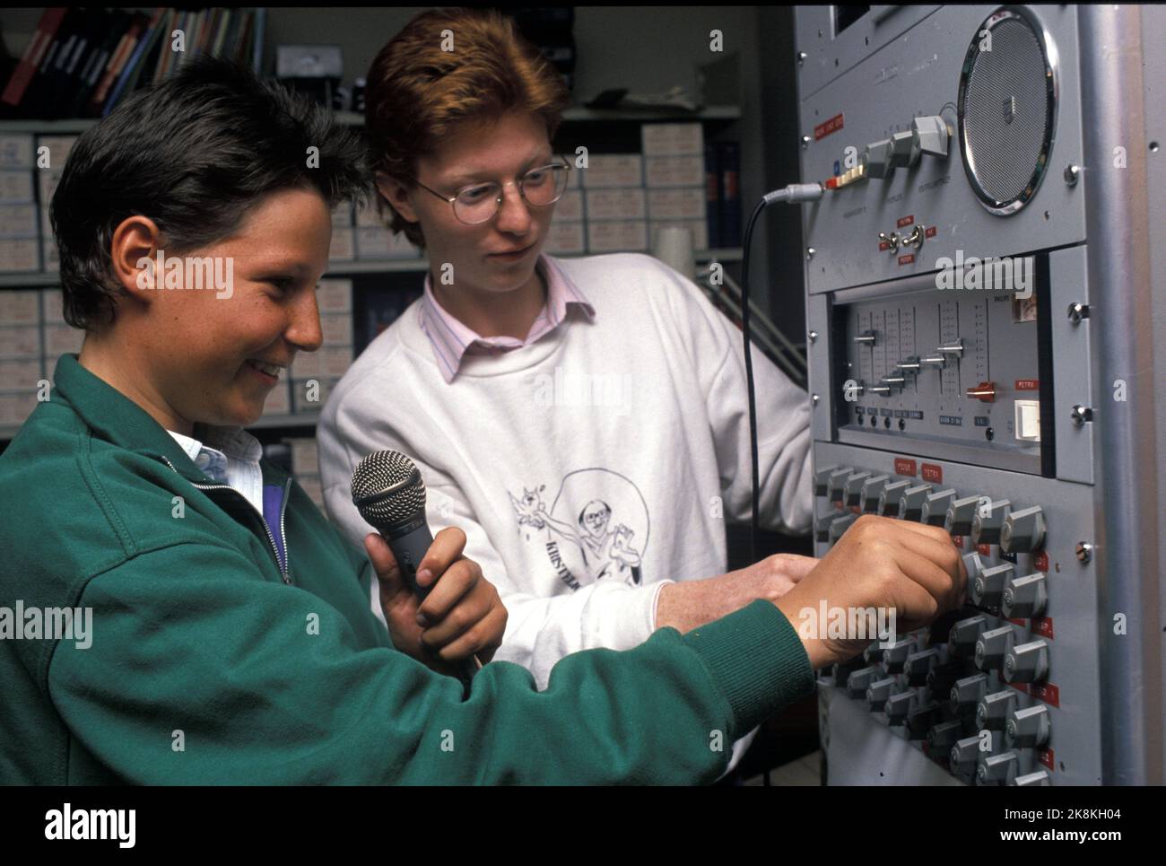 Oslo 1988. Prince Haakon Magnus and classmate Kaj-Martin Georgsen are ...