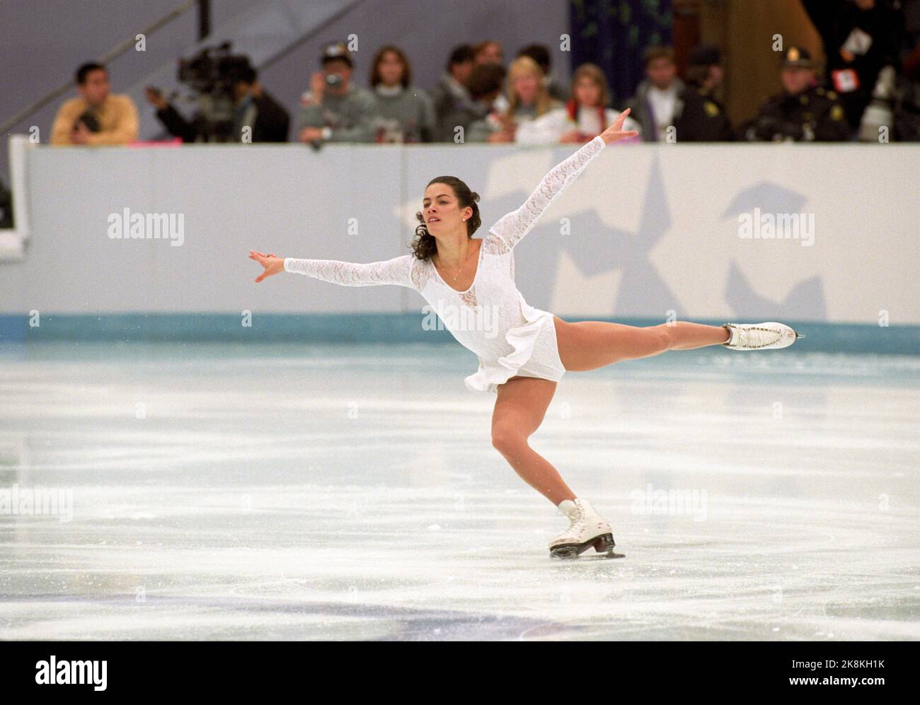 Hamar 19940217 Winter Olympics at Lillehammer American art runner Nancy Kerrigan trains in the ...
