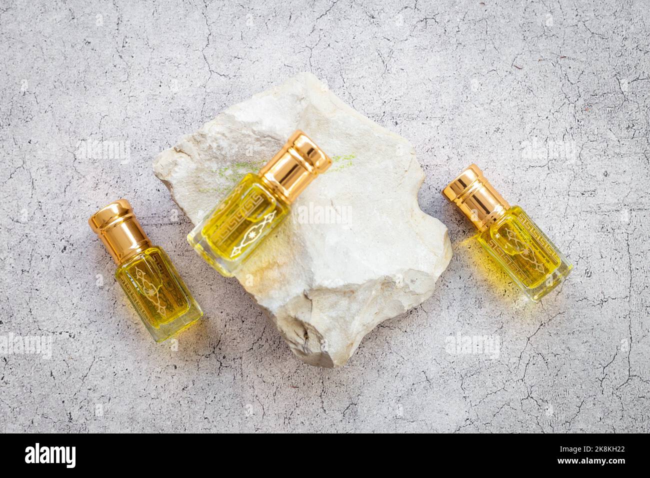 Glass bottles of oil perfume. Traditional Arabian fragrance Stock Photo ...