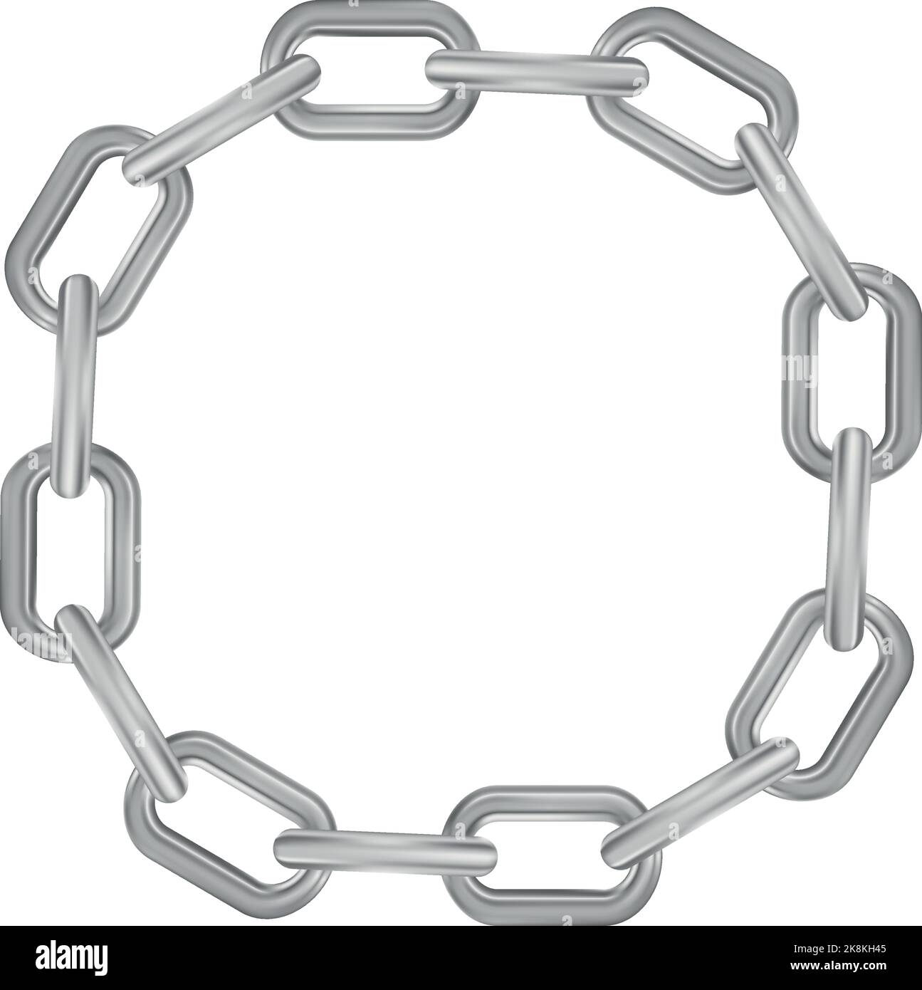 Metal realistic silver chain on white panoramic background - Vector ...