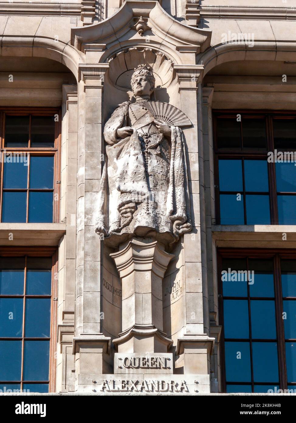 Queen Alexandra sculpture statue on the exterior of the Natural History ...
