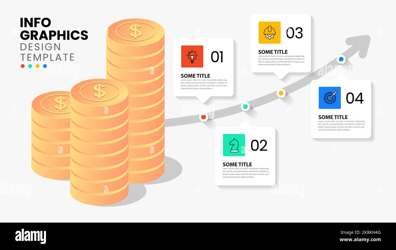 Infographic template with icons and 4 options or steps. Investment concept. Can be used for ...