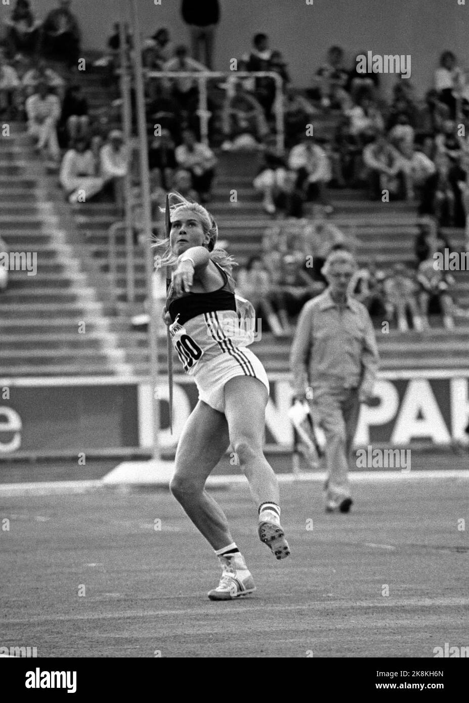 Oslo 19840721. Trine Solberg in Action Javelin Turns during the Bislett ...