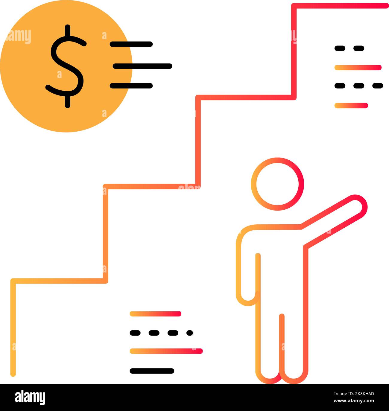 Career growth outline icon business success vector Stock Vector Image ...