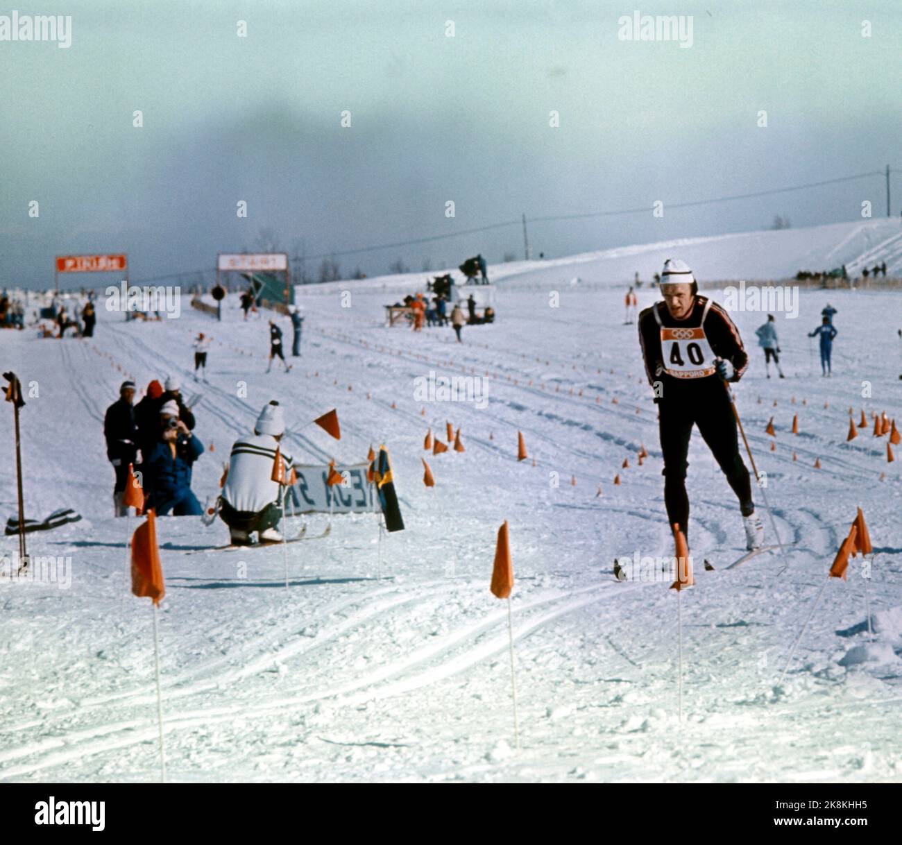 Sapporo, Japan 19720210. Pål Tyldum in action 50 km cross -country skiing during the Sapporo ...