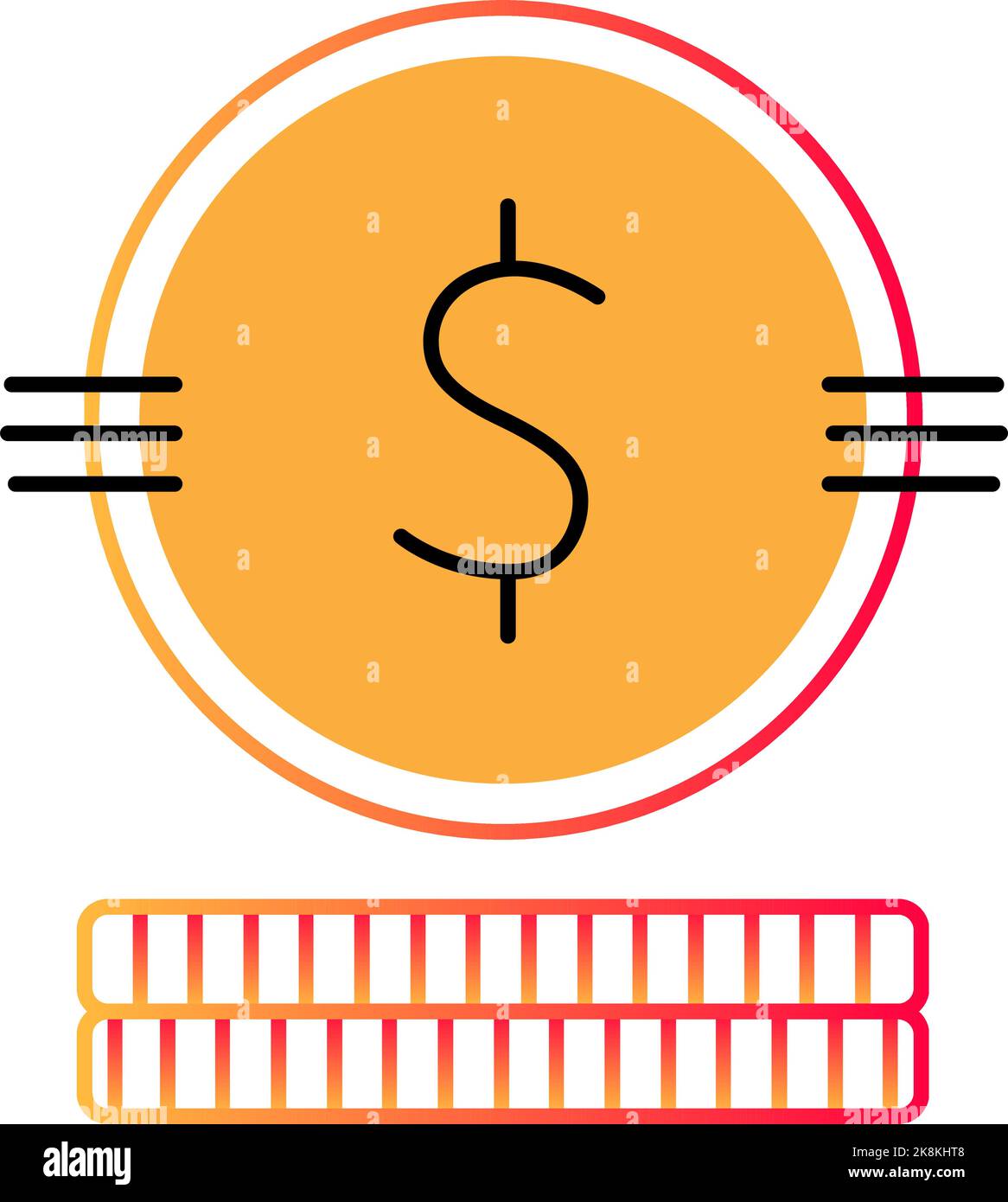 Coin outline icon gold money currency line vector Stock Vector Image ...