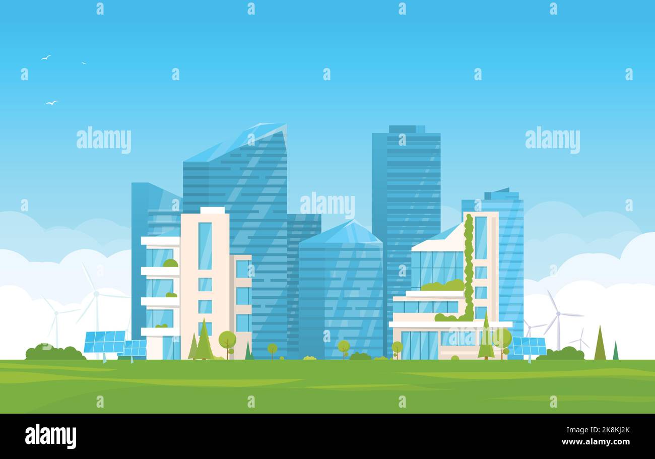 Futuristic city illustration Stock Vector Image & Art - Alamy