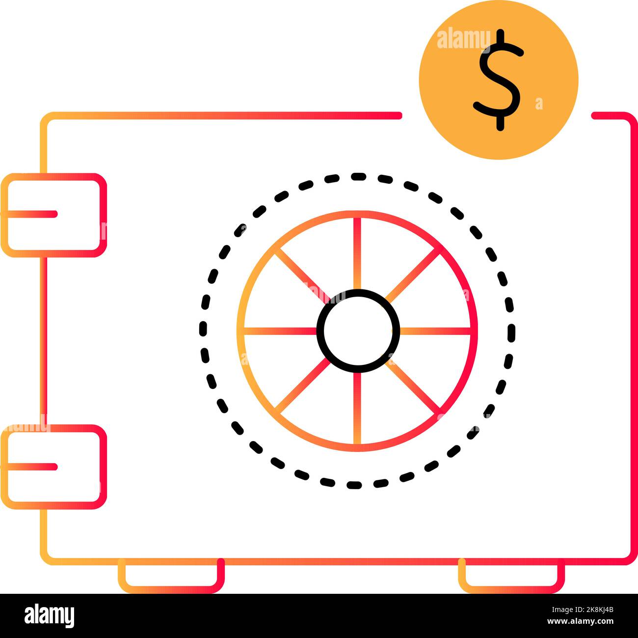 Capital bank safe storage vector outline icon Stock Vector Image & Art ...
