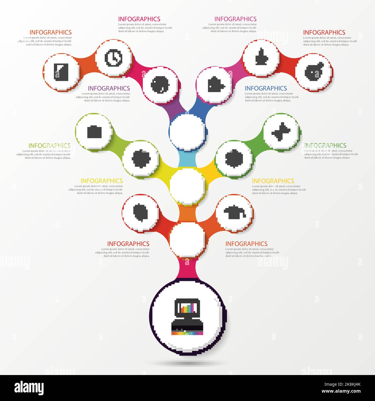 Abstract tree. Infographic design template. Colorful concept with icons ...