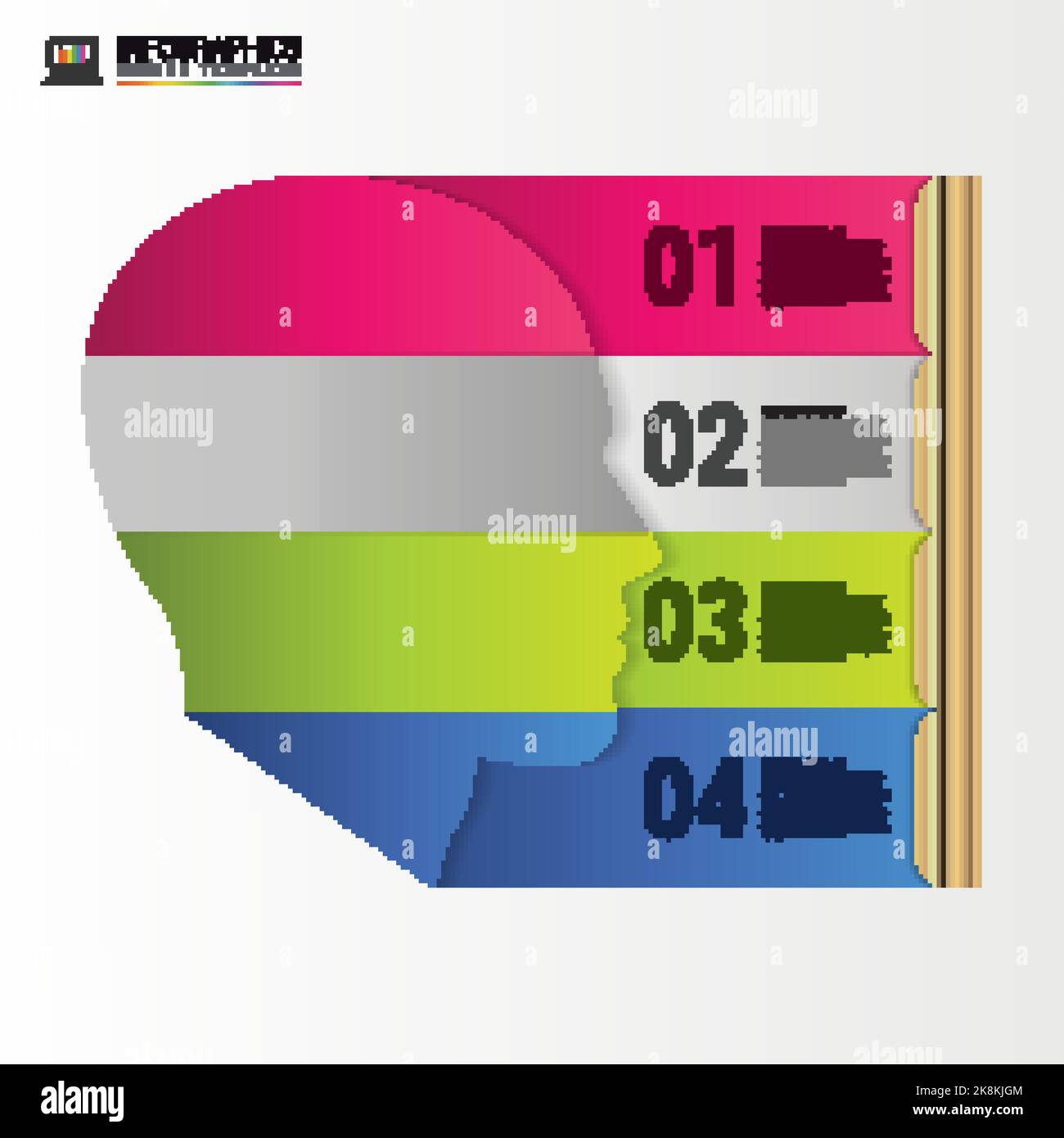 Cut head shape. Infographics design template. Vector illustration Stock ...