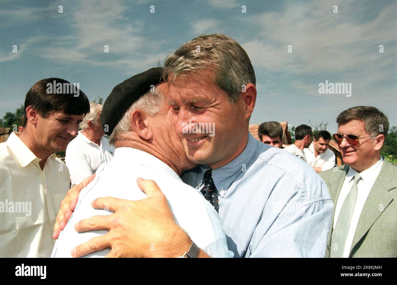 Bosnia, Sarajevo August 1997: A happy and touched Dzemal Osmanovic ...