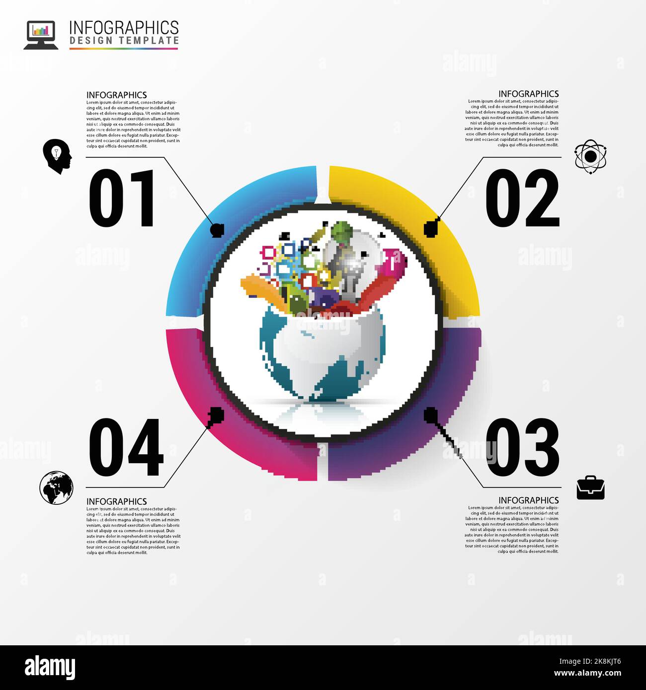 Infographic design template. Creative world. Vector illustration Stock ...