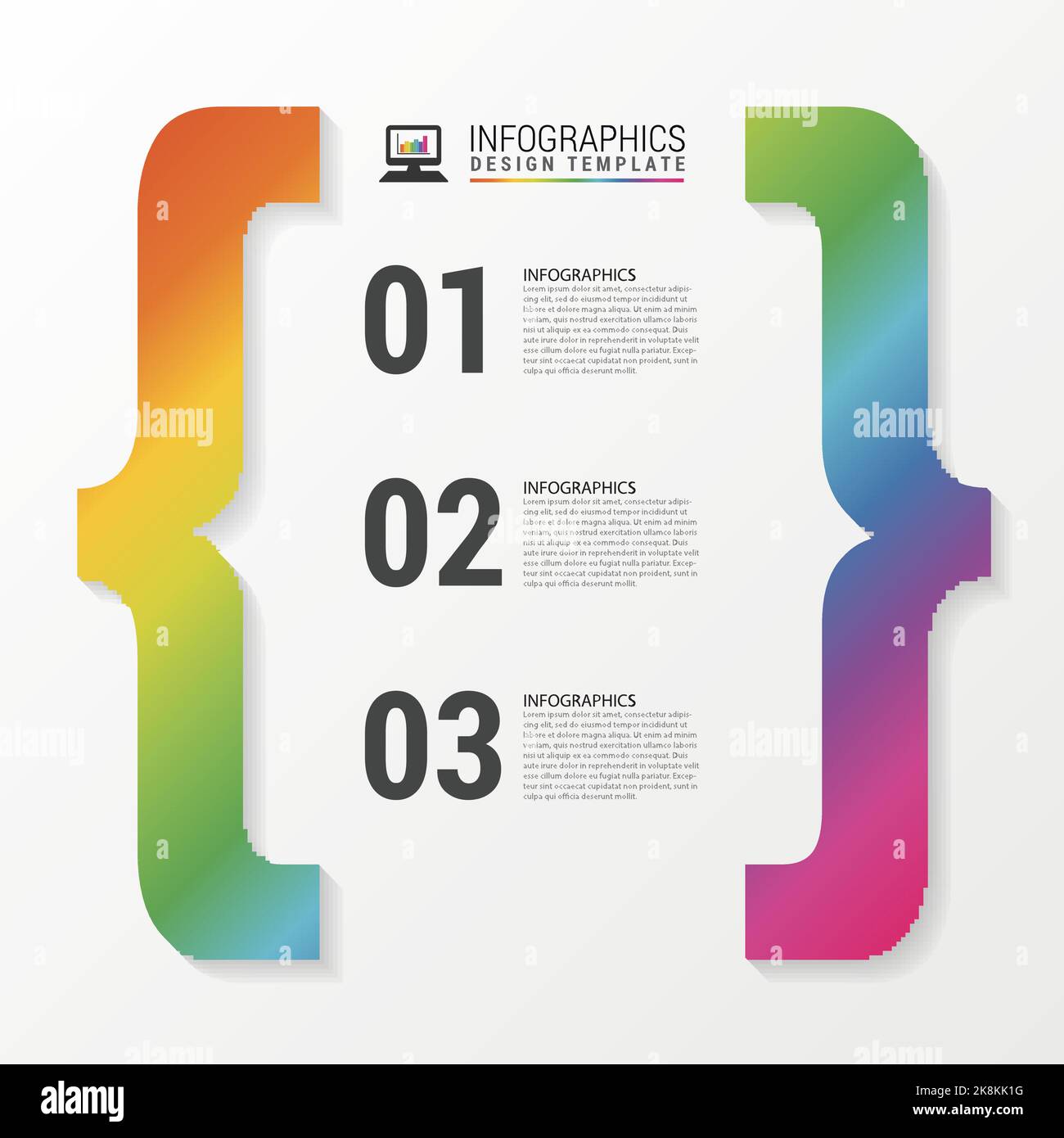 Colorful bracket. Infographic concept. Modern design. Vector ...