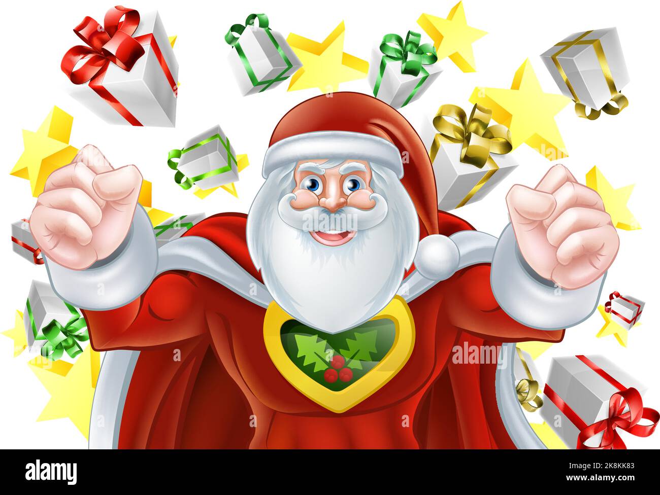 Superhero Santa Claus Christmas Super Hero Stock Vector Image & Art - Alamy