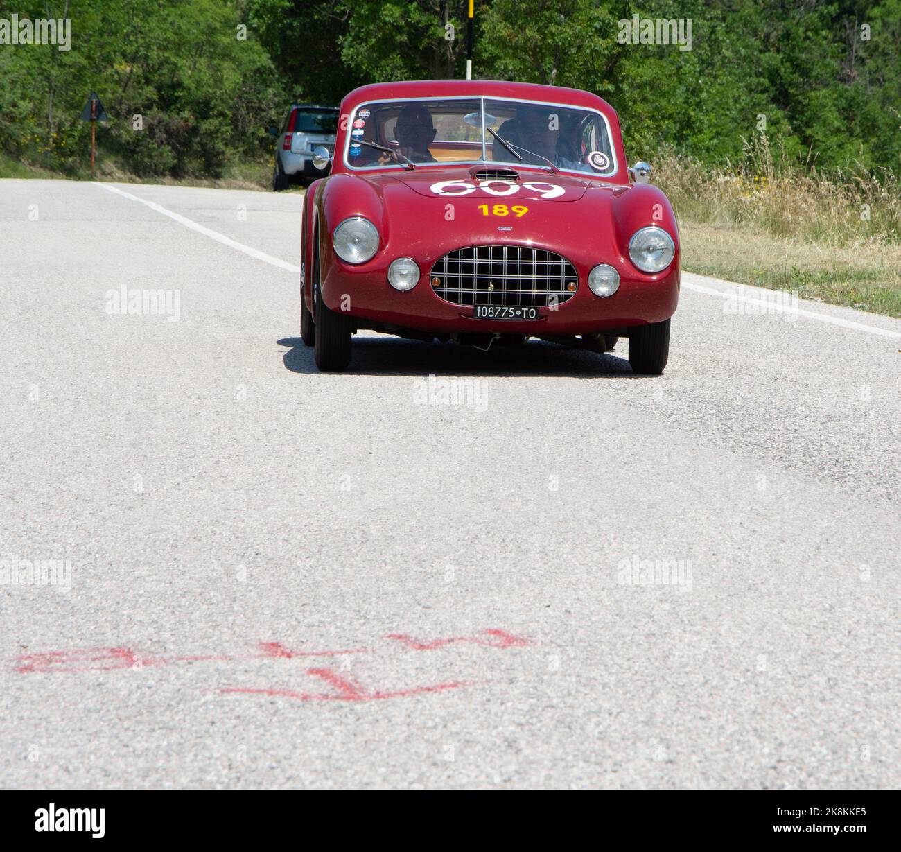 ERMINI 1100 BERLINETTA MOTTO 1950 on an old racing car in rally Mille ...