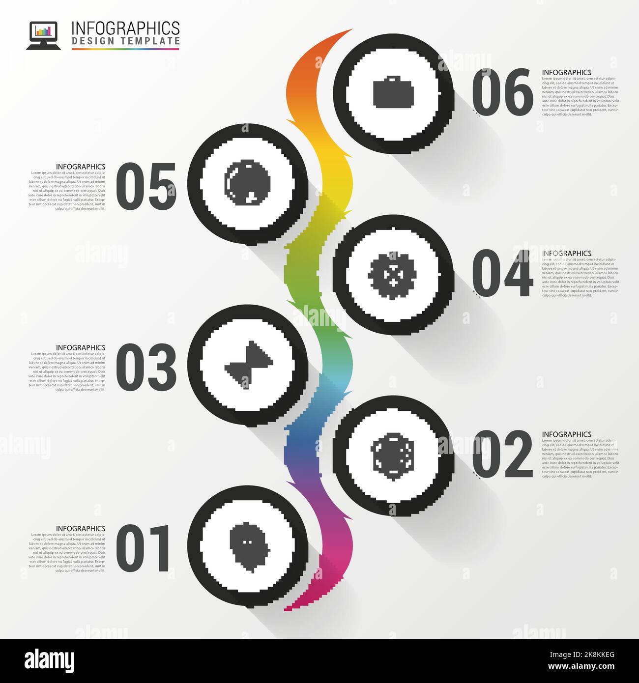 Abstract colorful business path. Timeline infographic template. Vector ...
