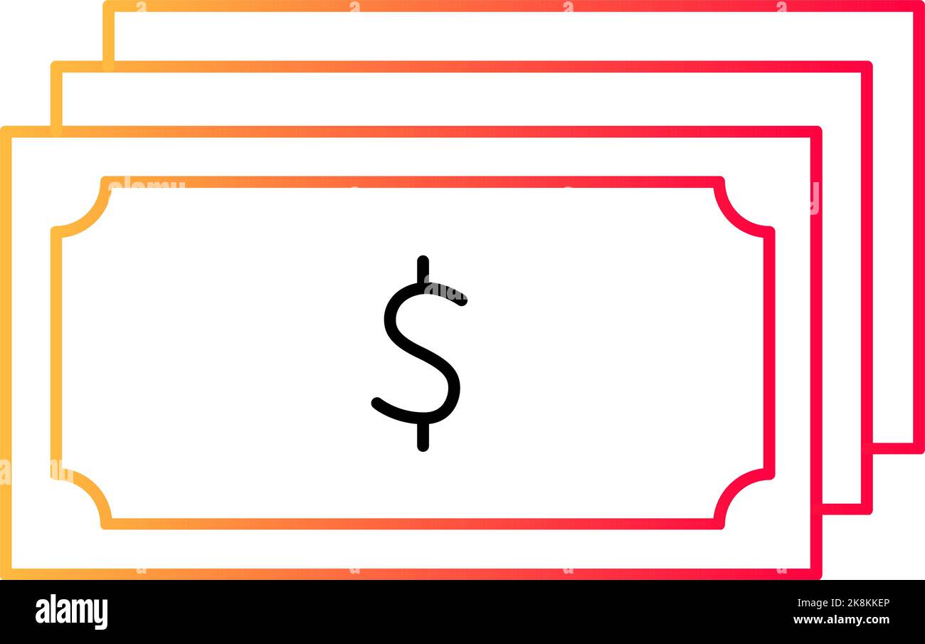 Money cash stack outline icon dollar vector Stock Vector Image & Art ...
