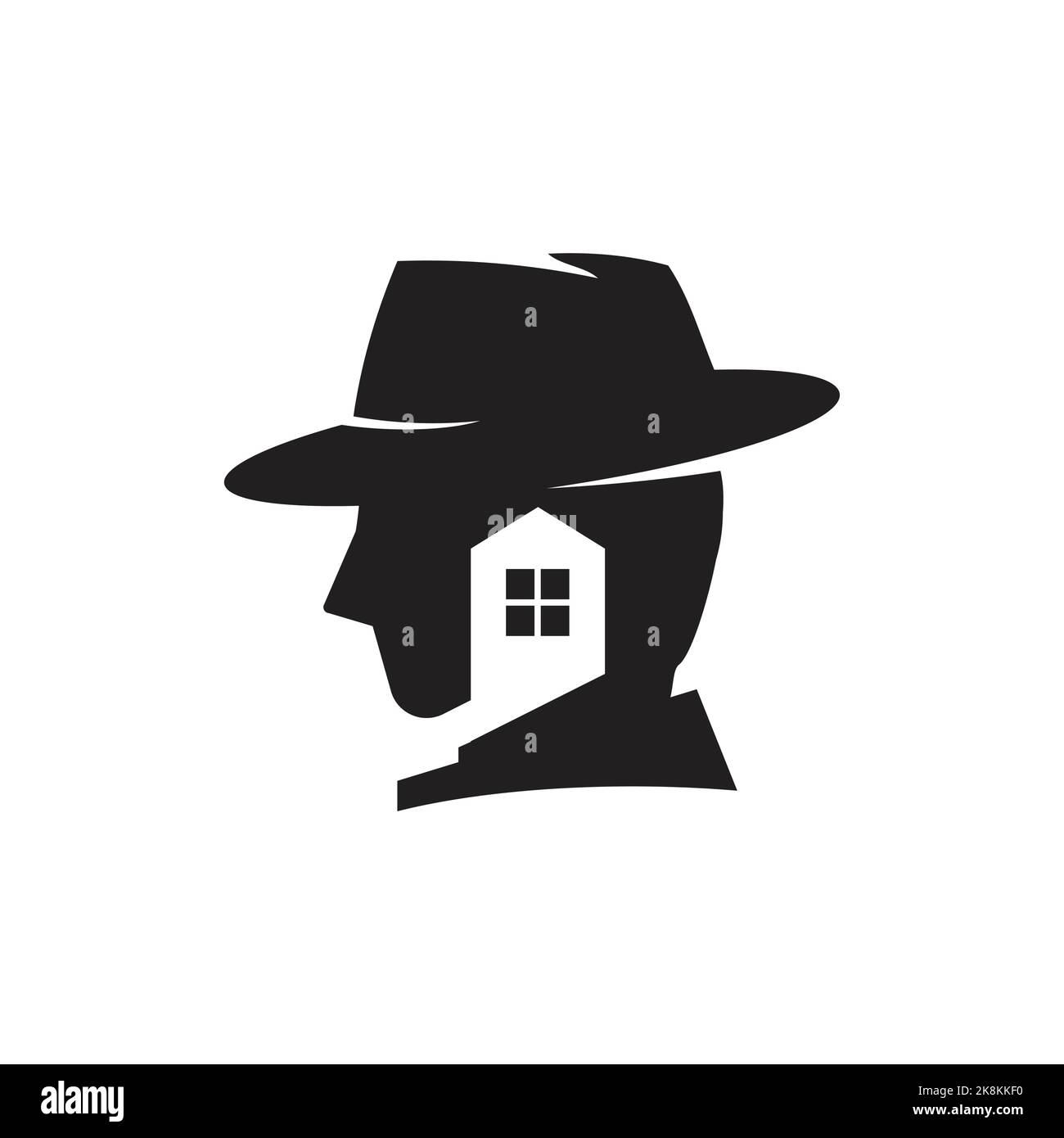 A vector of real estate agent male face with hat in white background ...